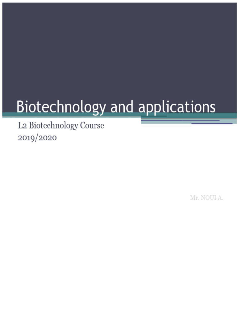 Biotechnology Applications in Food and Medicine | PDF | Fermentation ...