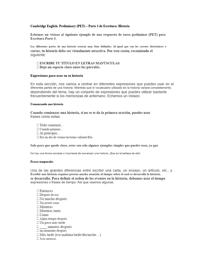 Escribiendo Una Historia 1 | PDF | Puntuación