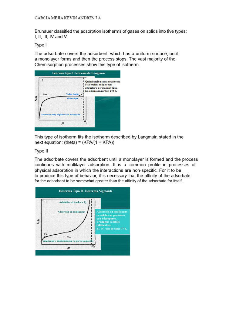 Brunauer Classified The Adsorption Isotherms of Gases On Solids Into ...