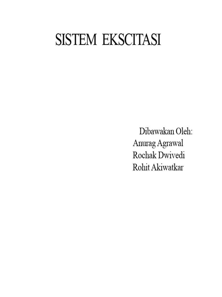 Jenis dan Pentingnya Sistem Eksitasi | PDF