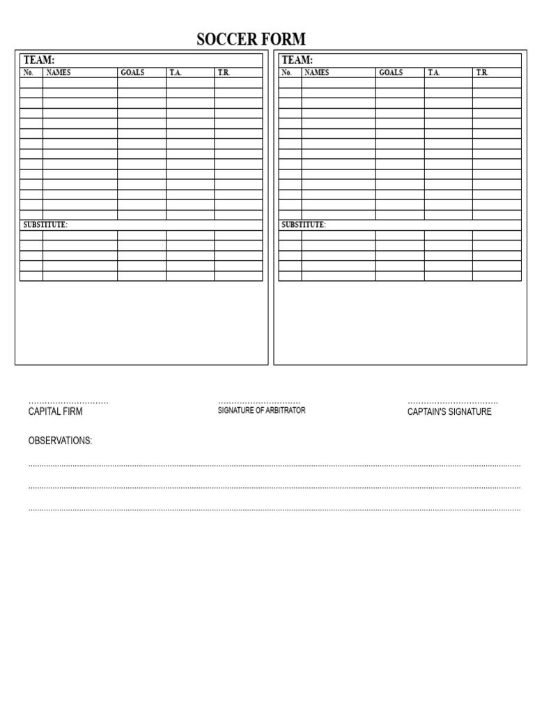 Soccer Match Report Template | PDF