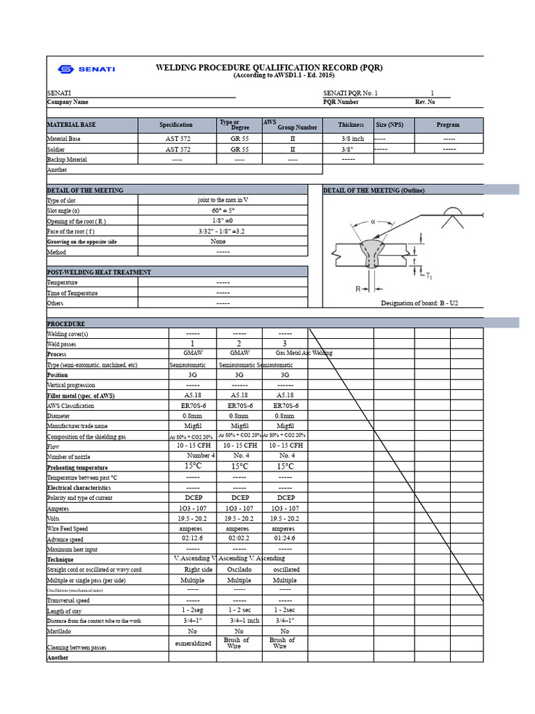 Aws Format d1.1 PQR - Wps | PDF | Welding | Construction