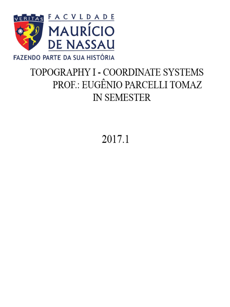 Topography I - Coordinate Systems | PDF | Latitude | Geodesy