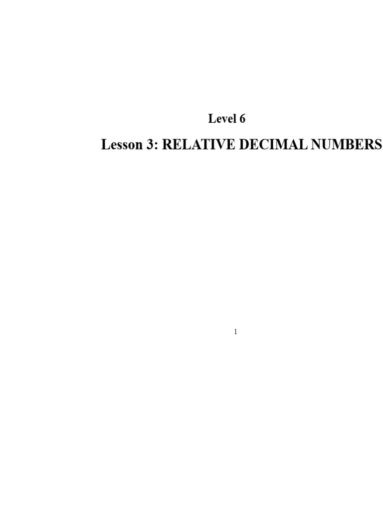 Relative Decimal Numbers | PDF | Numbers | Integer
