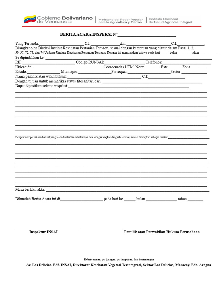 Berita Acara Inspeksi Insai Baru | PDF