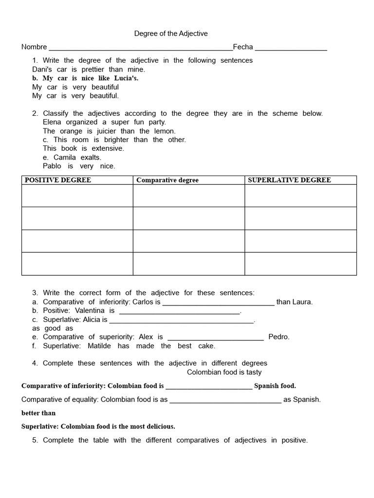 Workshop On The Degree of Adjective | PDF | Adjective