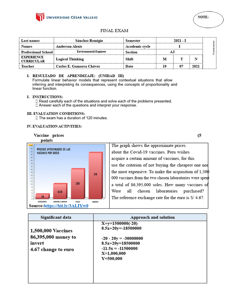 Final Examination of Logical Thinking | PDF | Linear Regression ...