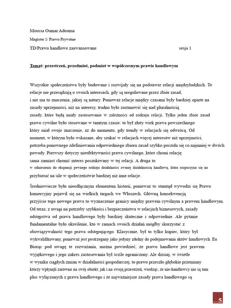 Zaawansowane Prawo Handlowe | PDF
