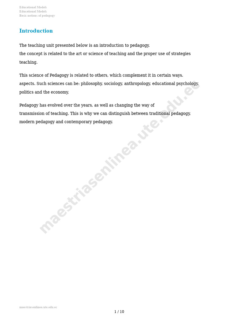 Understanding Educational Models and Pedagogy | PDF | Pedagogy | Science