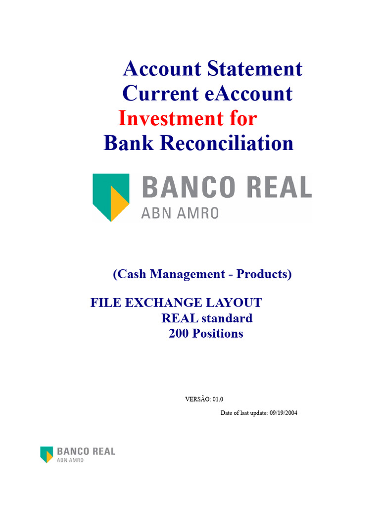 Current Account Statement Real CNAB 200 | PDF | Transaction Account | Banks