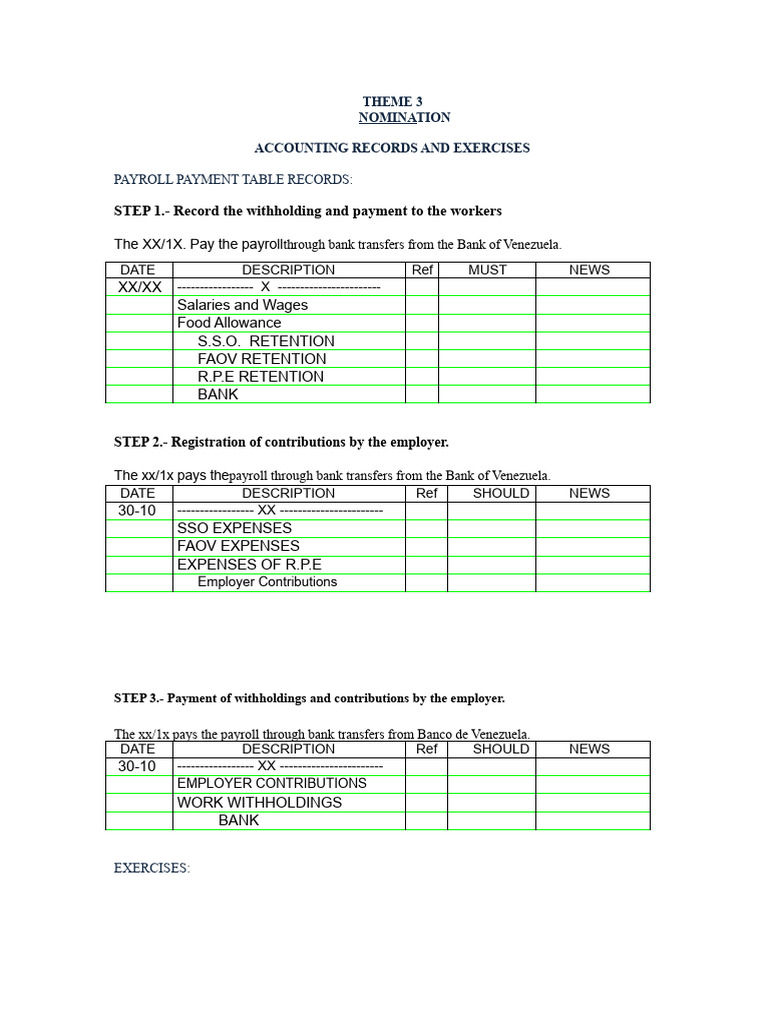 Accounting Records and Payroll Exercise | PDF | Payroll | Salary