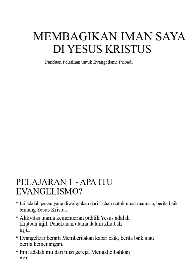 Membagikan Iman Saya Kepada Yesus Kristus | PDF