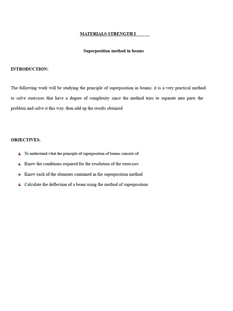 Superposition Method in Beams | PDF | Bending | Beam (Structure)