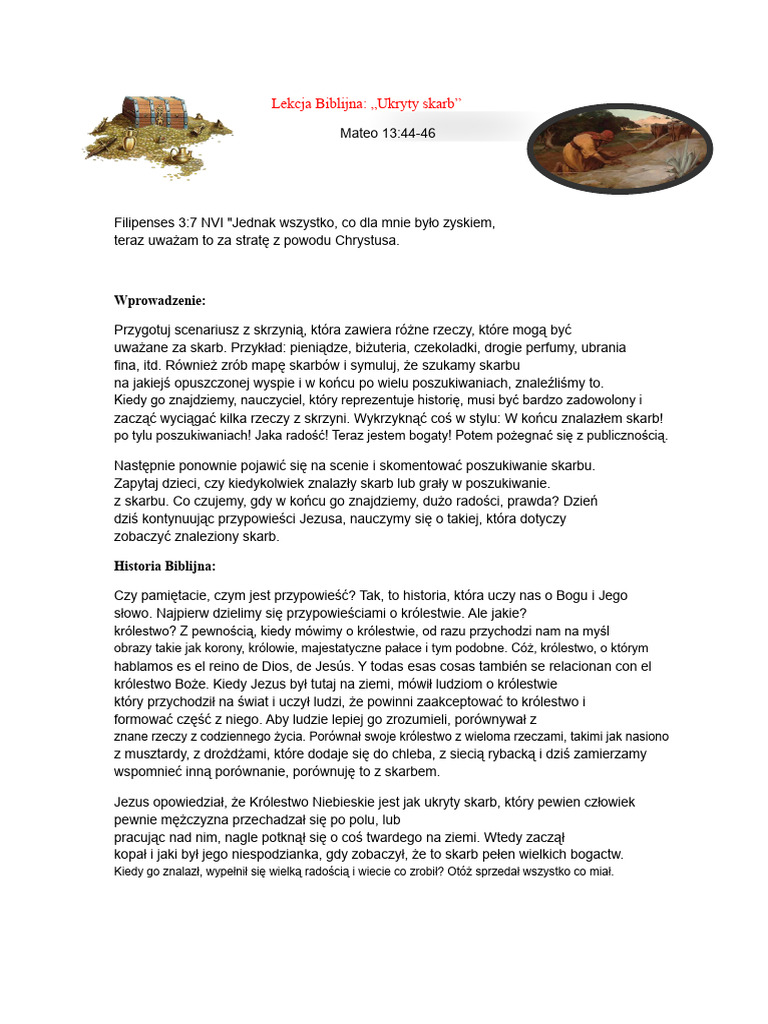 Lekcja Ukryty Skarb | PDF