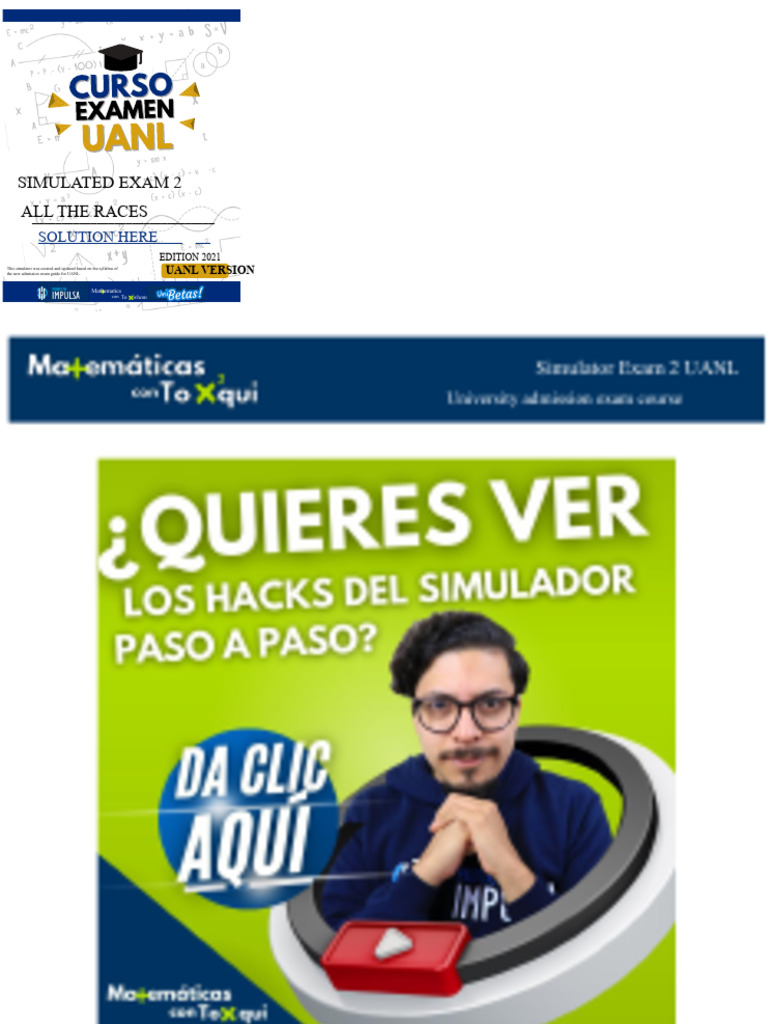 UANL Simulator Exam 2 Solutions | PDF | Equations | Mathematics