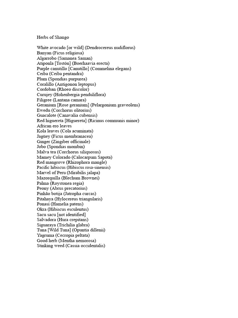Herbs of Shango | PDF