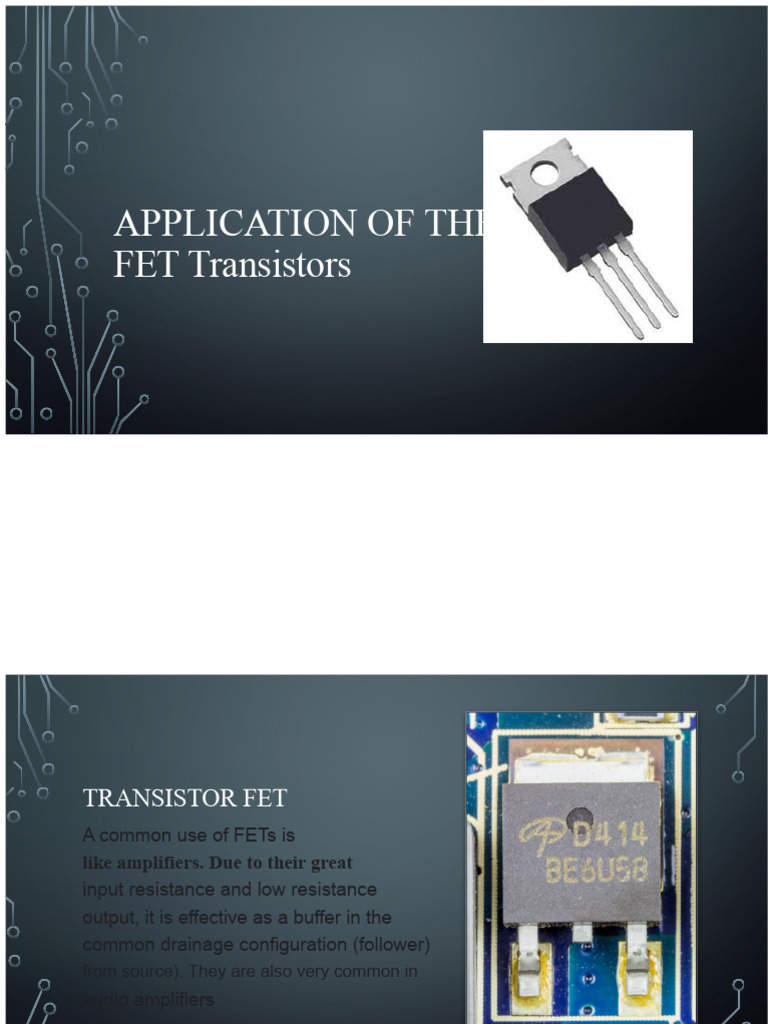 Application of FET Transistors | PDF | Field Effect Transistor | Amplifier