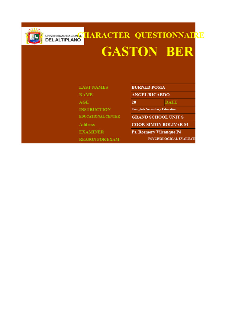 GASTON BERGER - Grading Template | PDF | Behavioural Sciences ...