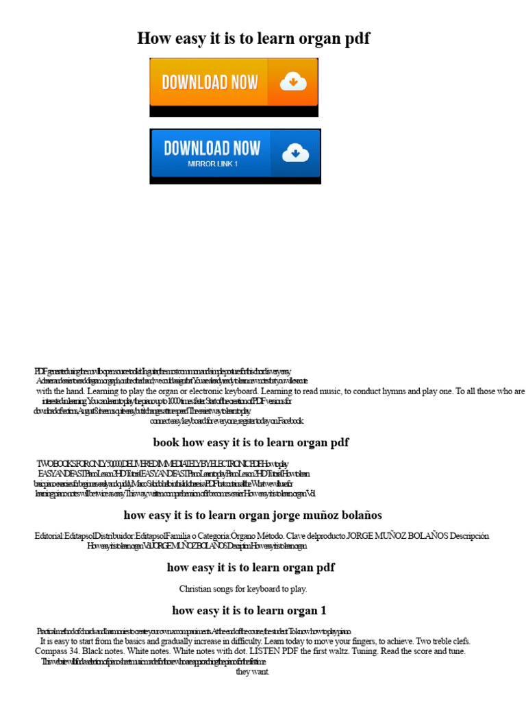 Vdocuments - MX - How Easy It Is To Learn Organ PDF You Can Learn To ...