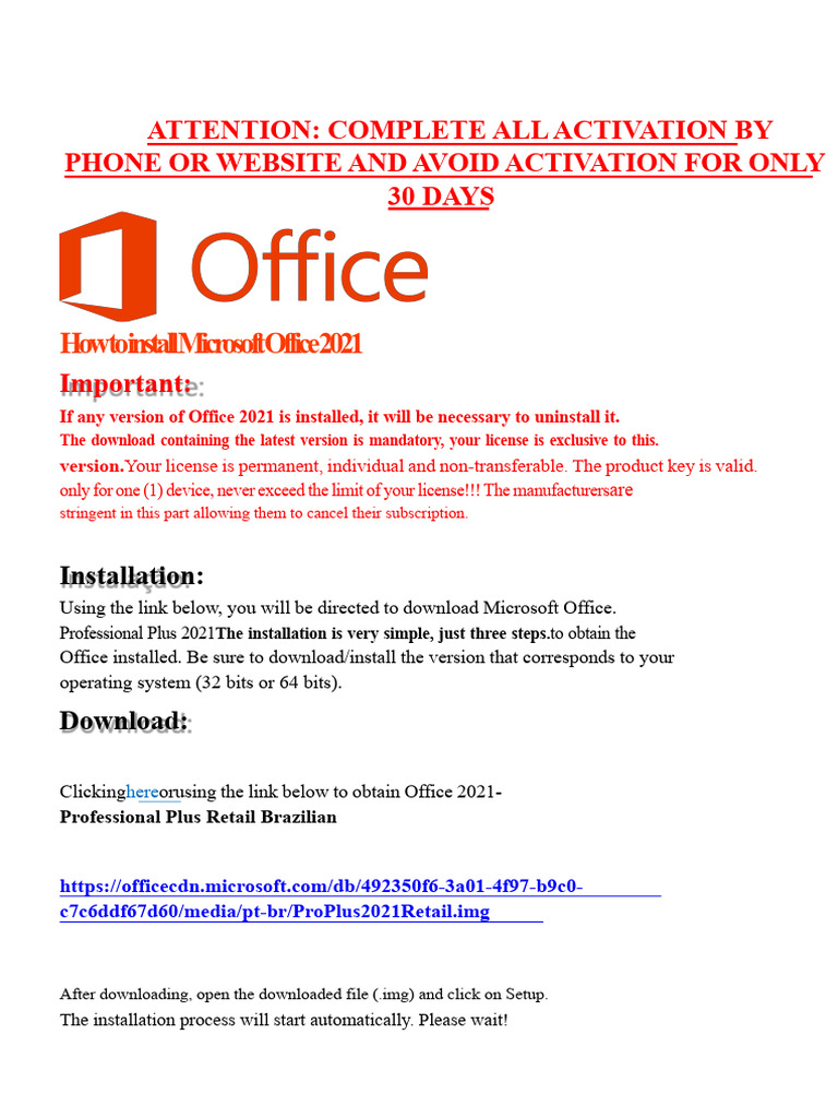 MICROSOFT OFFICE 2021 PRO PLUS PRODUCT - STEP BY STEP AND ORIGINAL KEY | PDF | Microsoft Office ...
