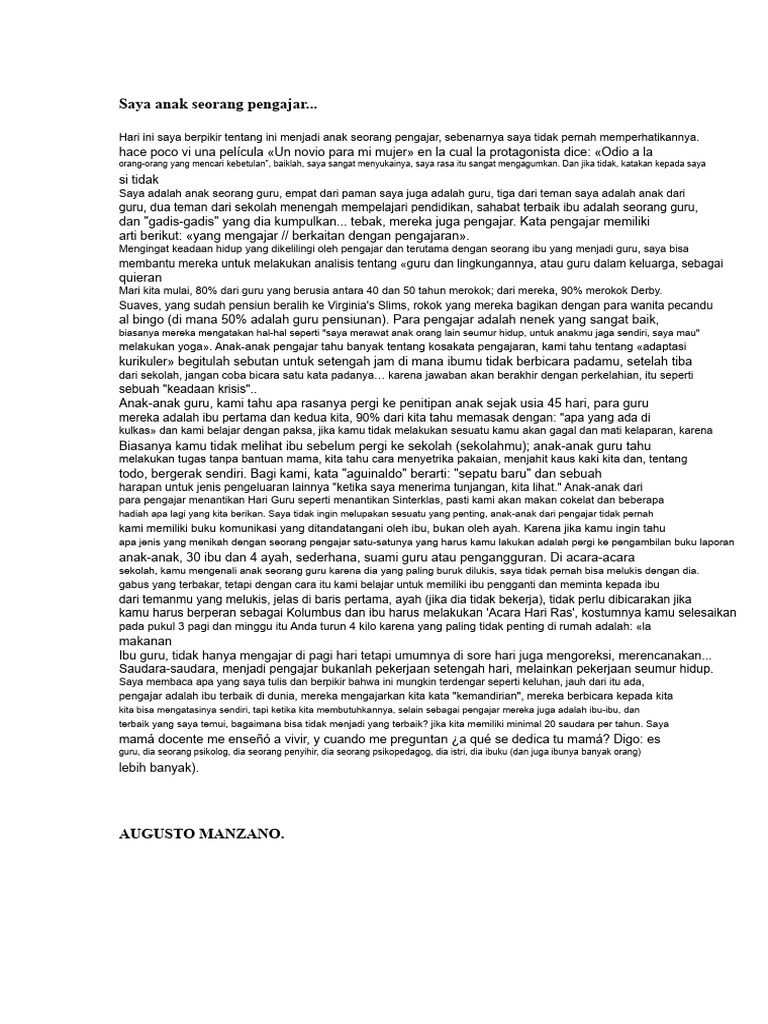 Saya Anak Guru | PDF