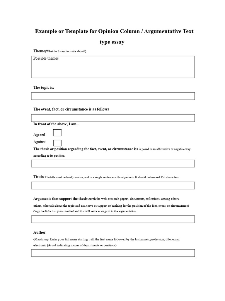 Example or Template of An Opinion Column | PDF