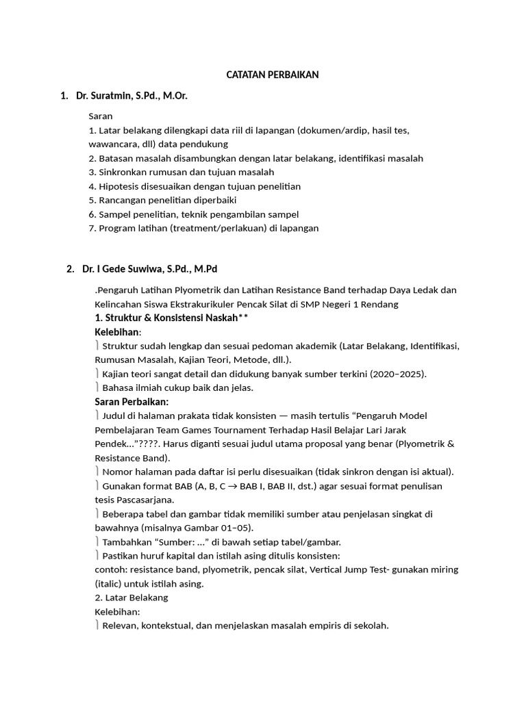 Catatan Perbaikan Proposal Tesis Jun Pdf