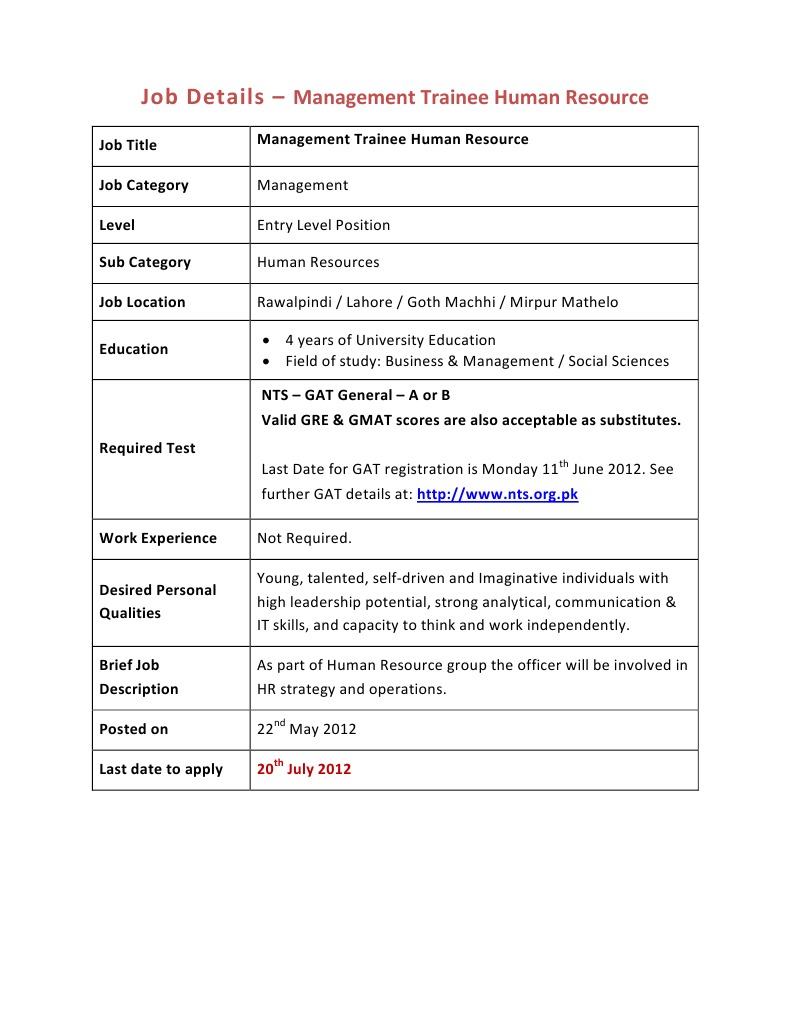 Management Trainee Human Resource | PDF | Career & Growth