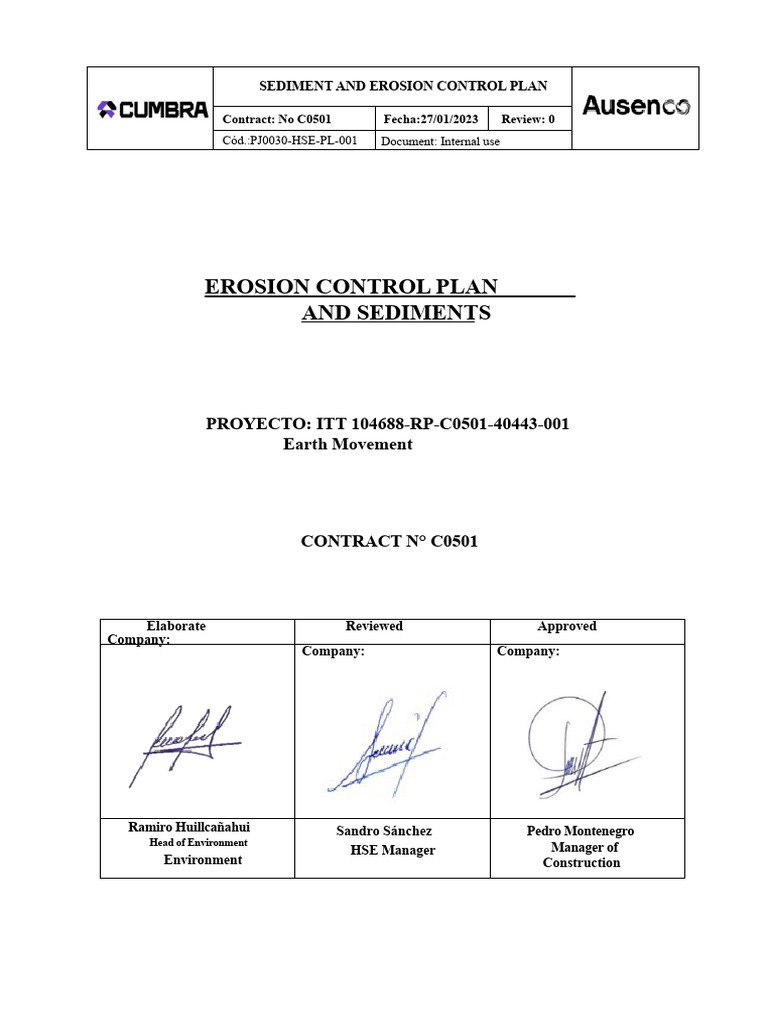 Erosion and Sediment Control Plan | PDF | Sediment | Dam