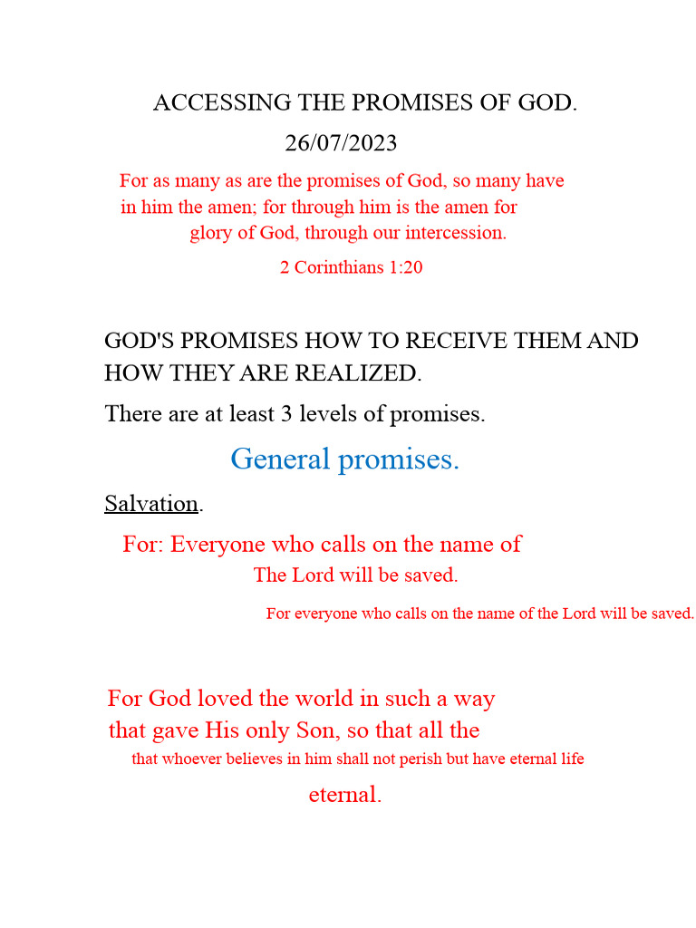 Accessing The Promises of God | PDF | God In Christianity | Book Of Genesis