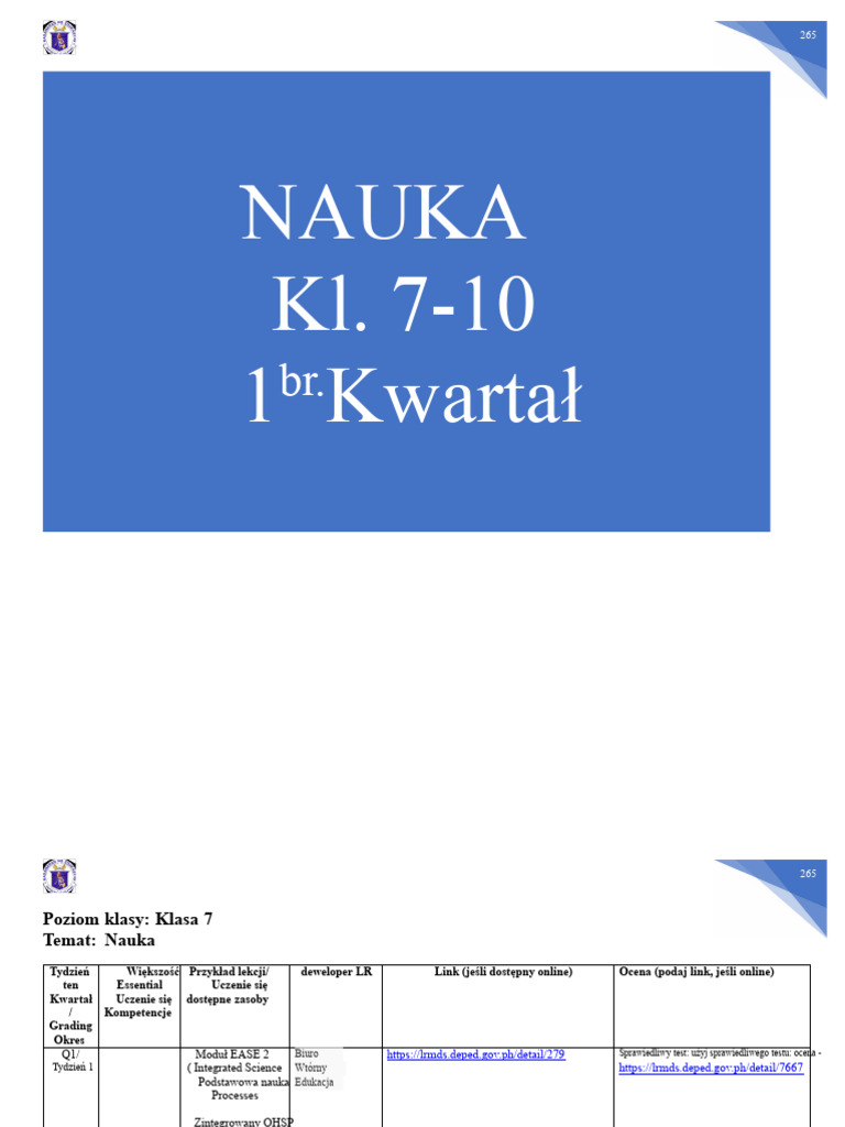 JHS-SCIENCE-MELC-1. Kwartal - Docx Wersja 1 | PDF