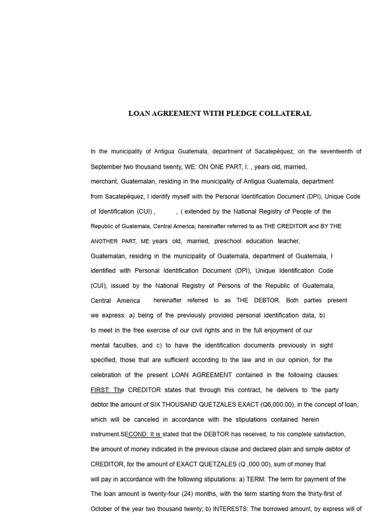 LOAN AGREEMENT (Draft) | PDF | Interest | Loans