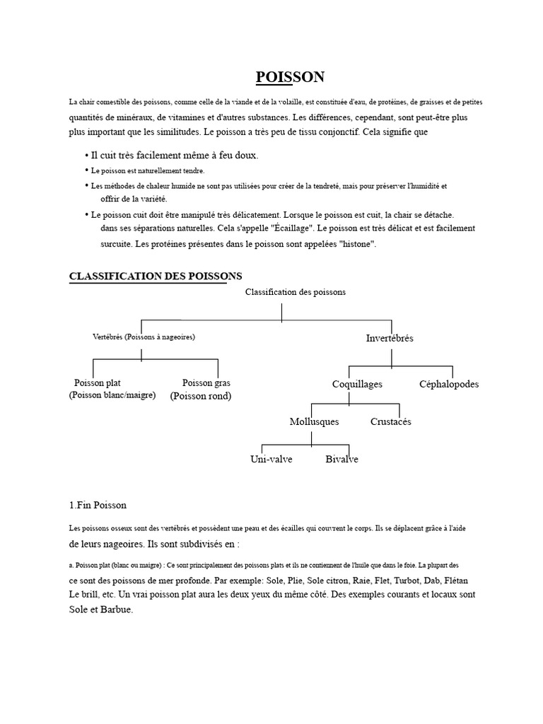 Classification et préparation des poissons | PDF | Bivalvia | sauce