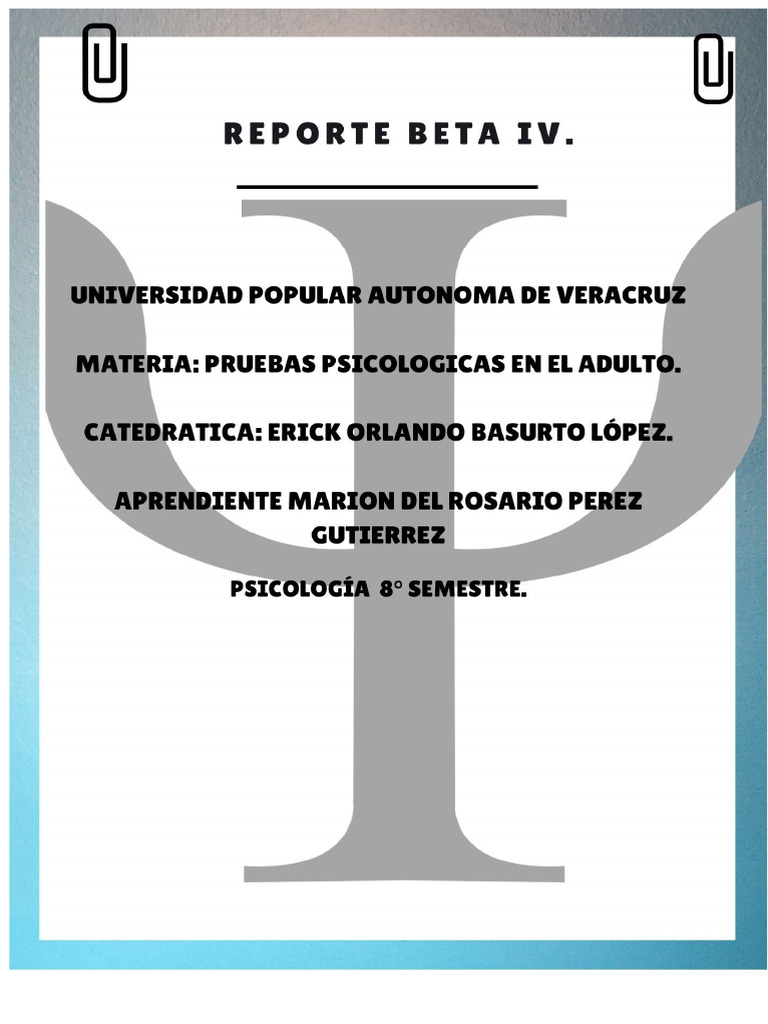 Beta IV Evaluation Report for Celeste Pérez | PDF | Intelligence ...
