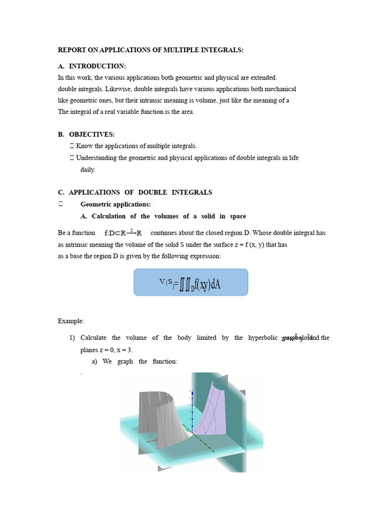 Applications of Double Integrals Explained | PDF | Geometry | Integral
