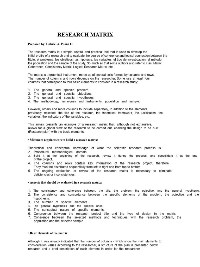 Research Matrix | PDF | Methodology | Procedural Knowledge