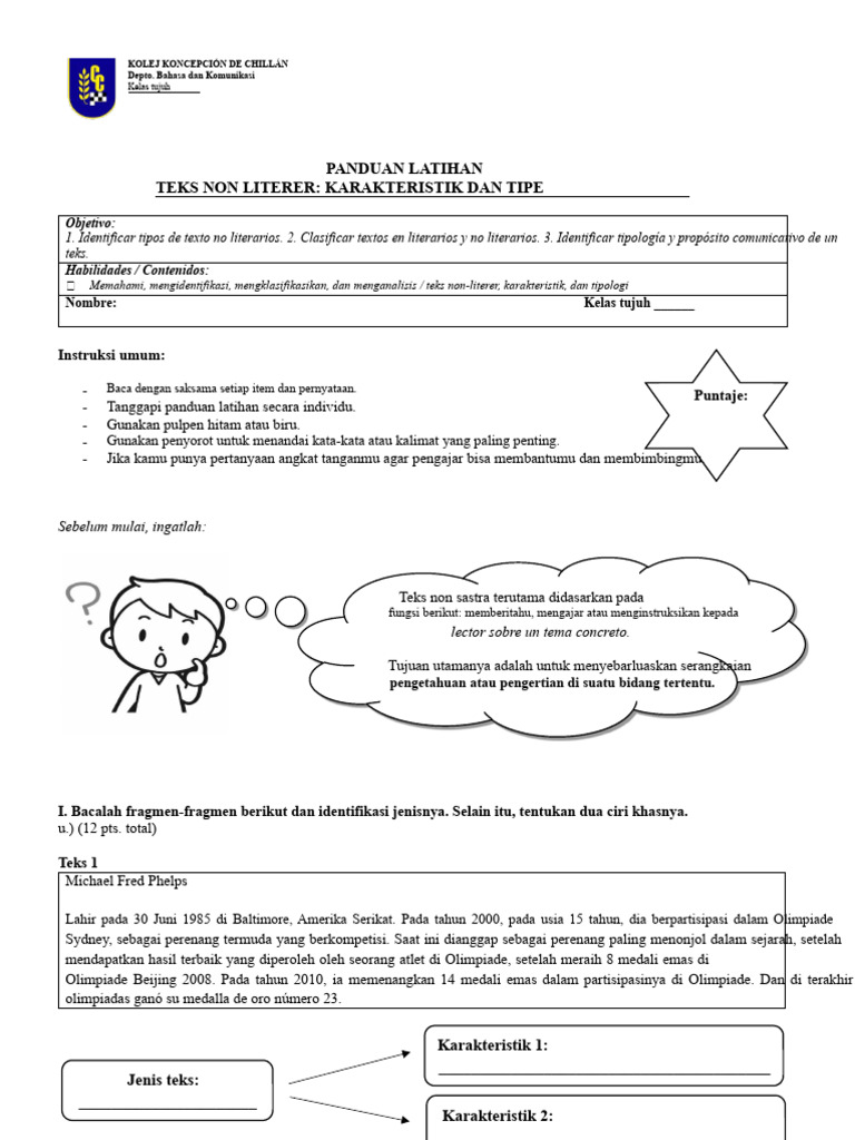 LC 7 - Kelas 1 Panduan Teks Non-Literer | PDF