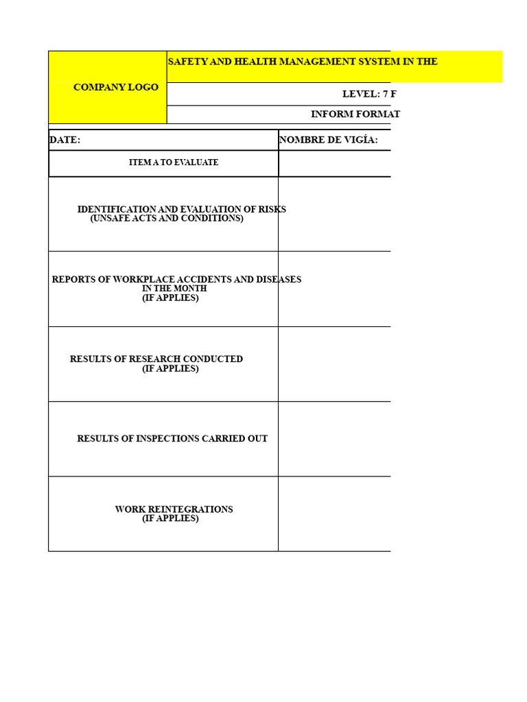 FT-SST-006-2 Monthly Report Format Vigilante | PDF