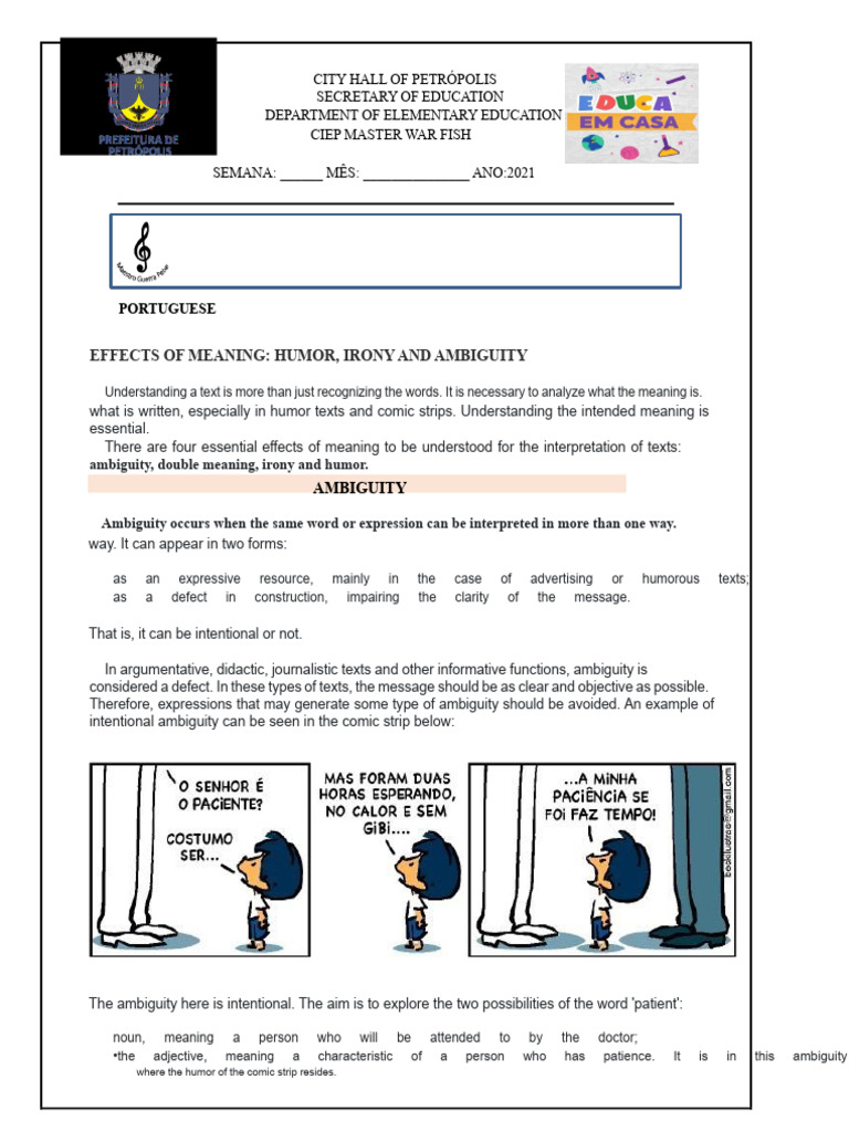 effects of meaning | PDF | Ambiguity | Jokes