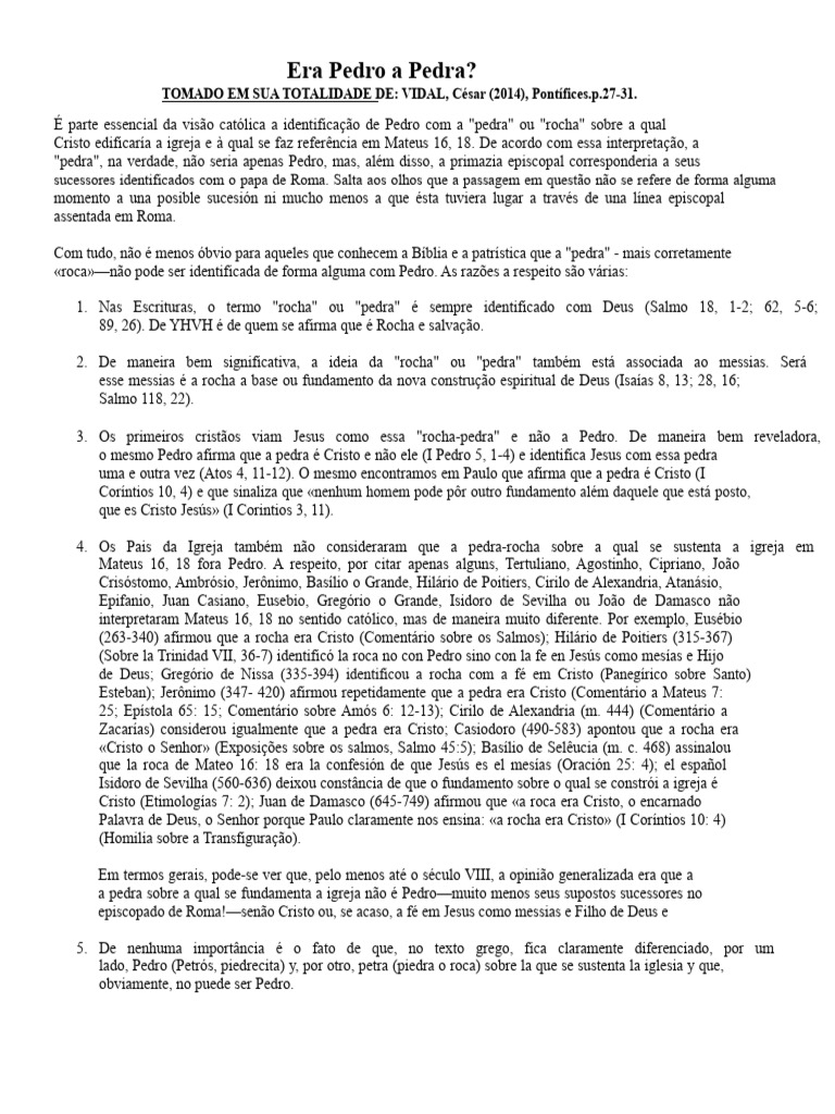 Era Pedro a Pedra - Cesar Vidal | PDF | São Pedro | Jesus