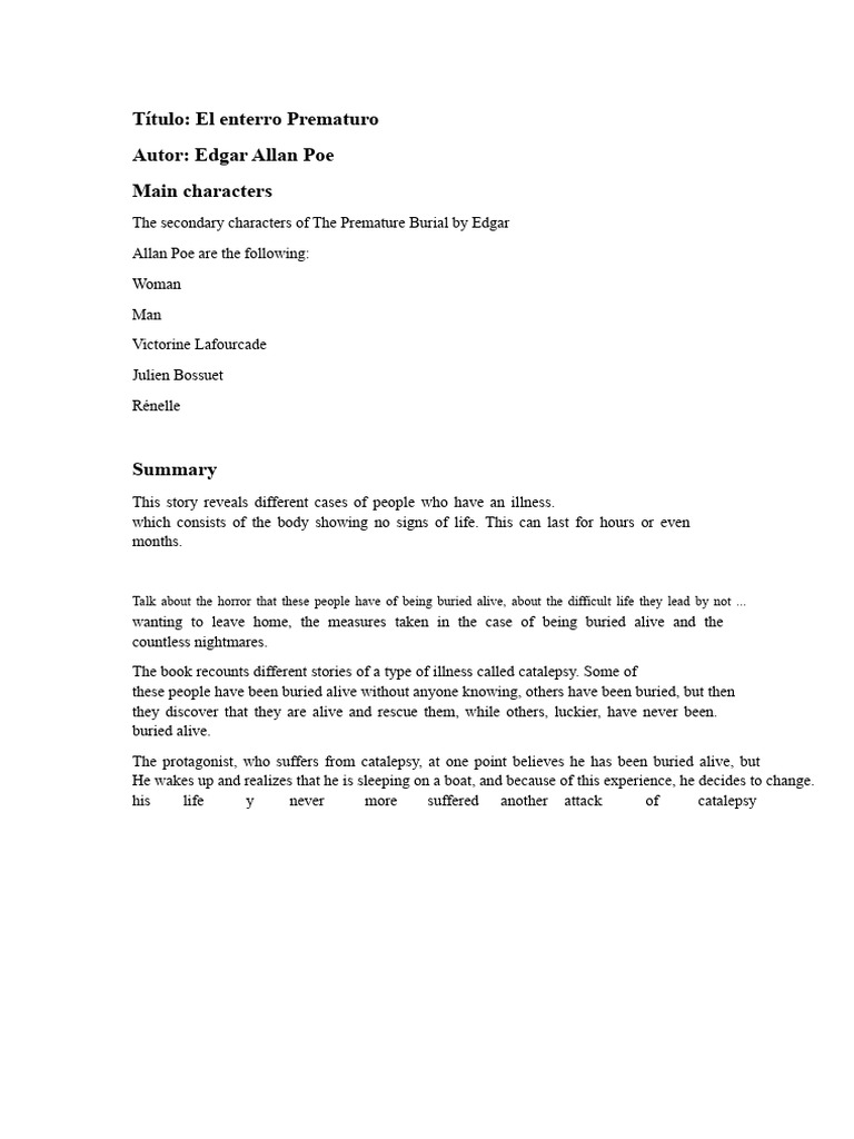 Summary Edgar Allan Poe | PDF