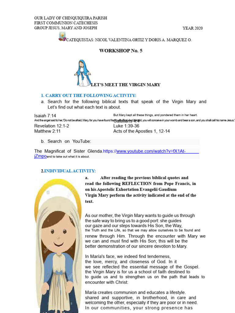 Workshop 5. The Virgin Mary | PDF | Mary, Mother Of Jesus | Rosary