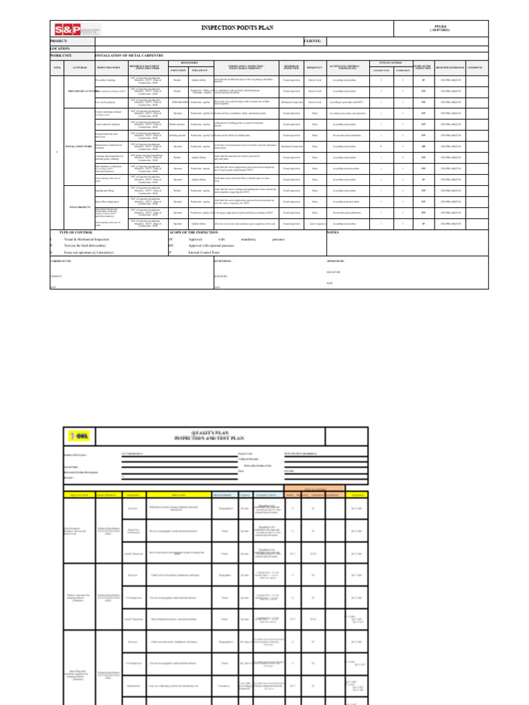 Annex 06 Cid-pro-Arqt-09 - Ppi. Inspection Points Plan For Metal ...