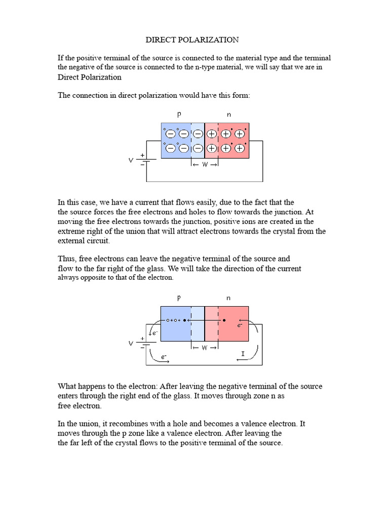 Direct Polarization | PDF | P–N Junction | Electric Current