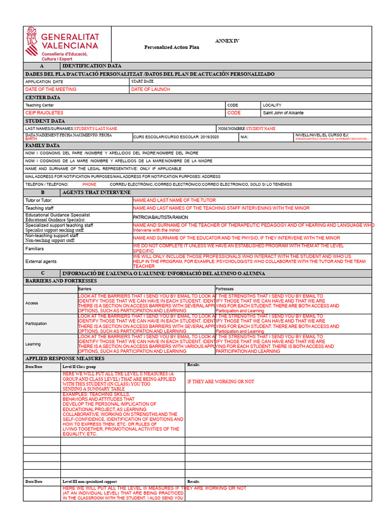 Complete PAP Example | PDF | Learning Disability | Special Education