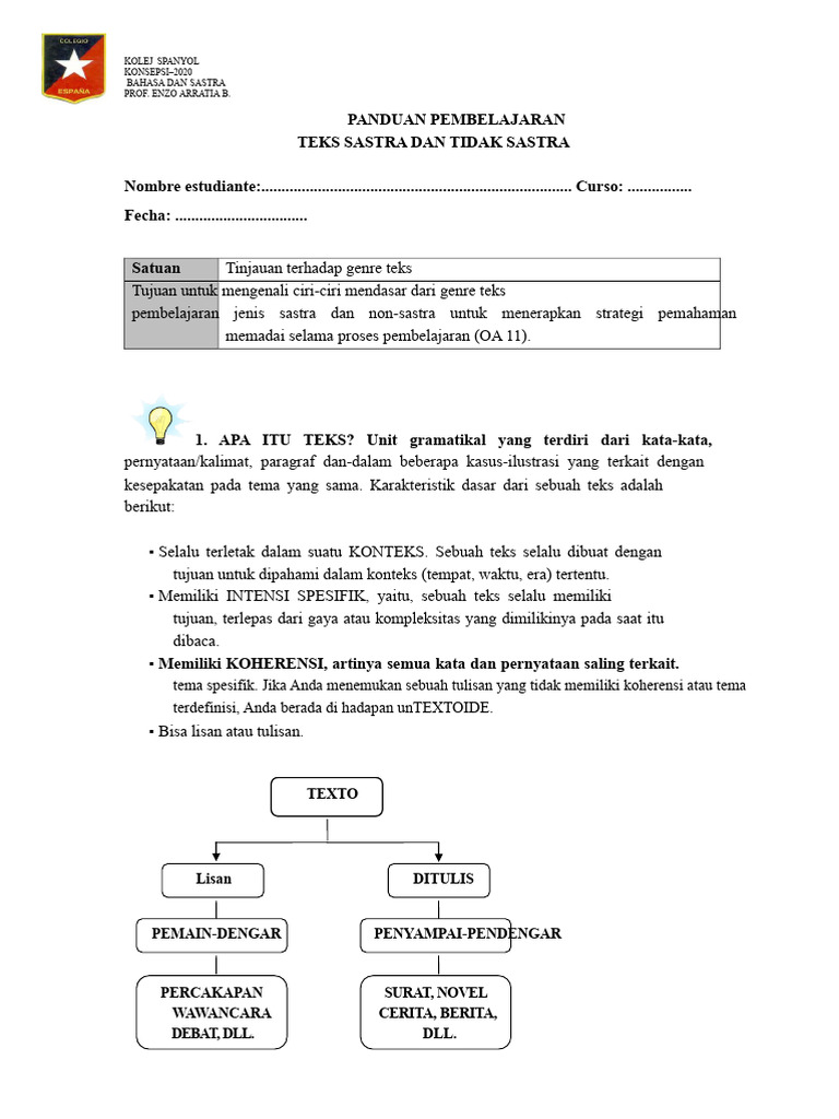 Panduan Teks Sastra dan Non-Sastra | PDF