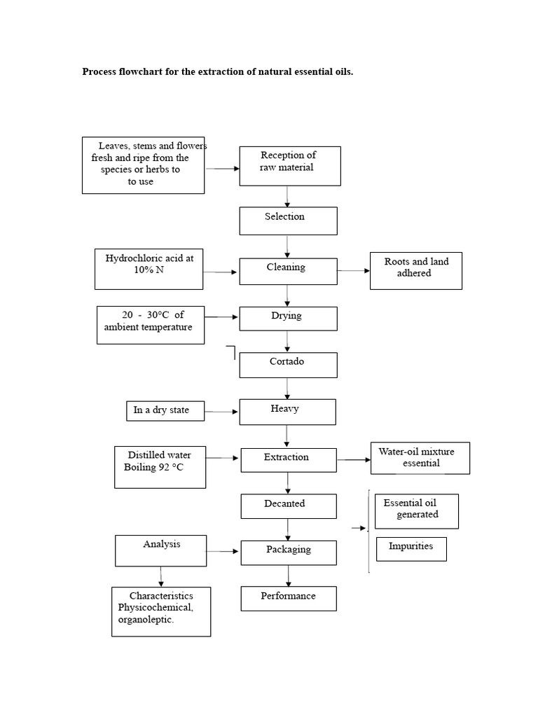 Essential Oil Extraction Process Flowchart | PDF