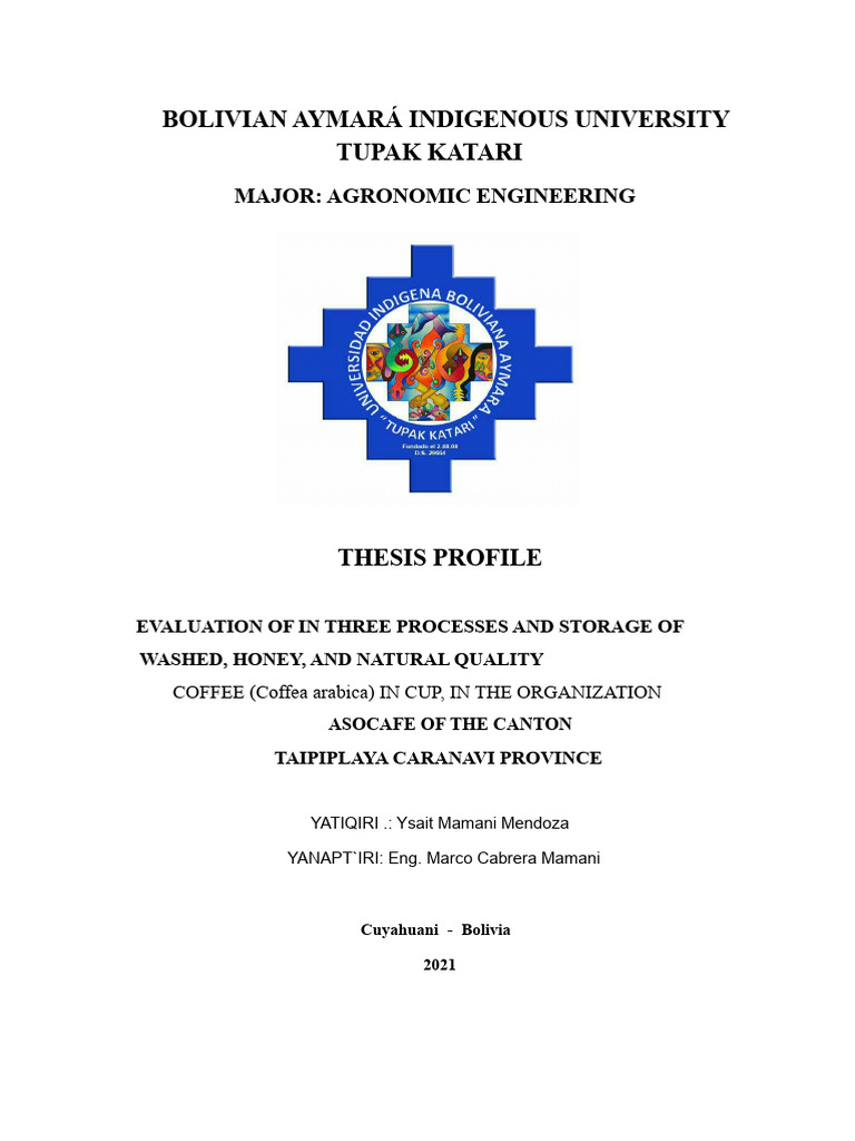 Thesis Profile Ysait Mamani Mendoza 21-07-2021 | PDF | Coffee | Leaf