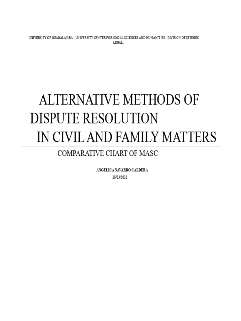 Comparative Chart Male | PDF | Mediation | Conflict Resolution
