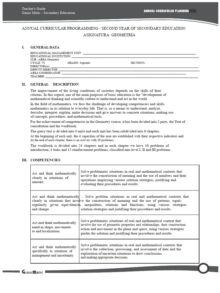 Geometry Curriculum Guide for Teachers | PDF | Curriculum | Mathematics